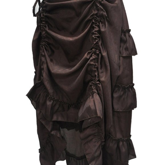 Skirts | Steampunk Brown Ruffle Skirt | Poshmark